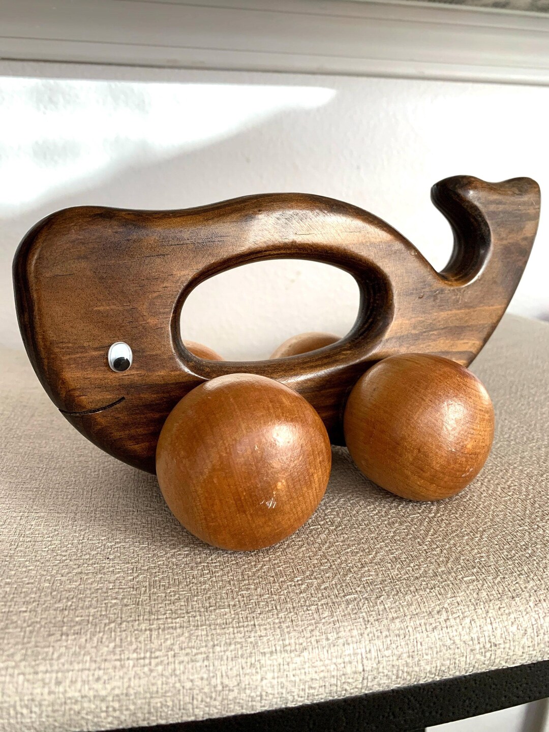Vintage CWS Wood Push Toy - Etsy