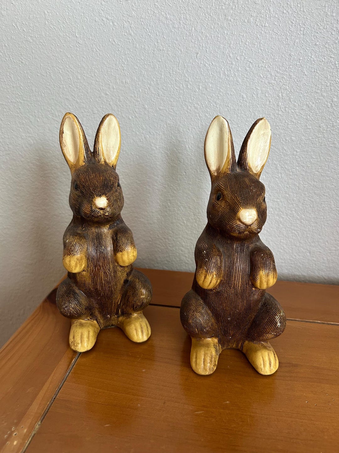 Pair of Bunny Rabbit Book Ends Heavy Resin-vintage - Etsy