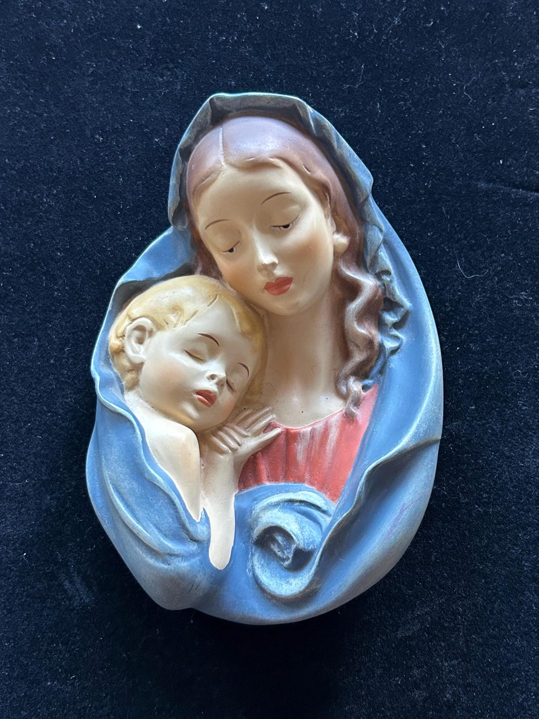 DOLFI Vintage Original Madonna W/baby Wall Hanging-hand Painted-italy ...