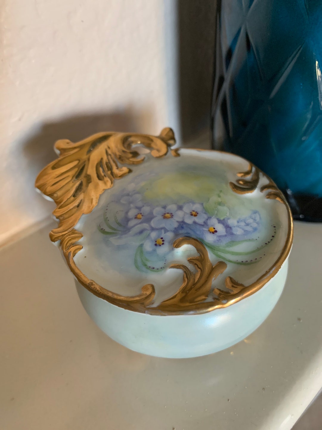Mini Vintage Porcelain Jewelry Box - Etsy