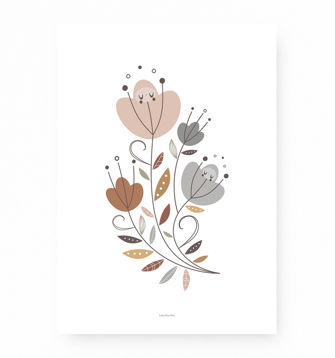 Affiche enfant fleurs en bouquet affiche florale enfant - Etsy France