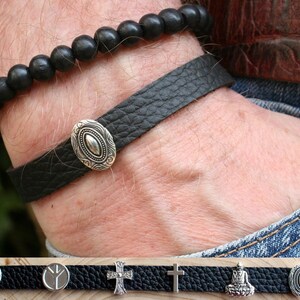 Leather Strap Buddha Cross Peace Friendline Bracelet Surfer - Etsy