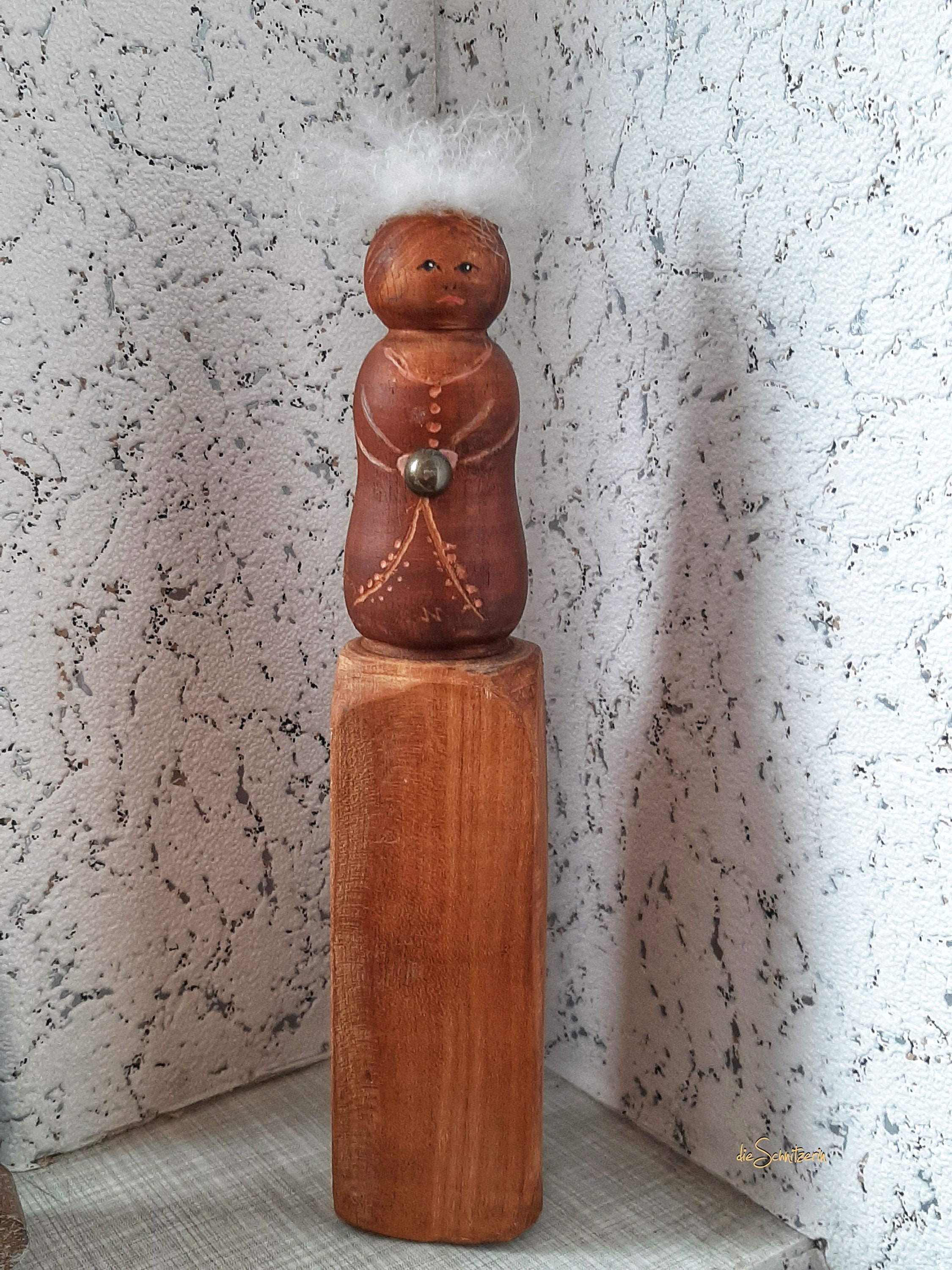 Small Turned Wooden Sculpture on a Base, Sculptures and Wooden Art ...