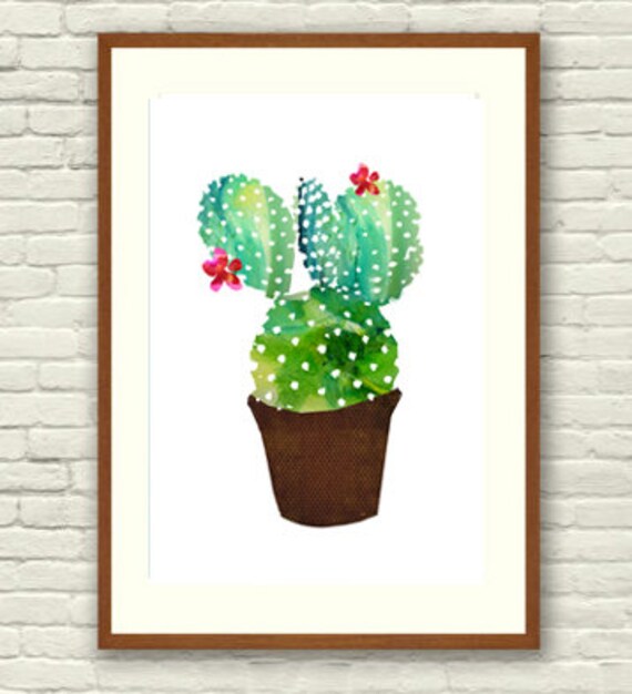 Poster Cactus Print Image Watercolor Collage Cactus Cacti - Etsy