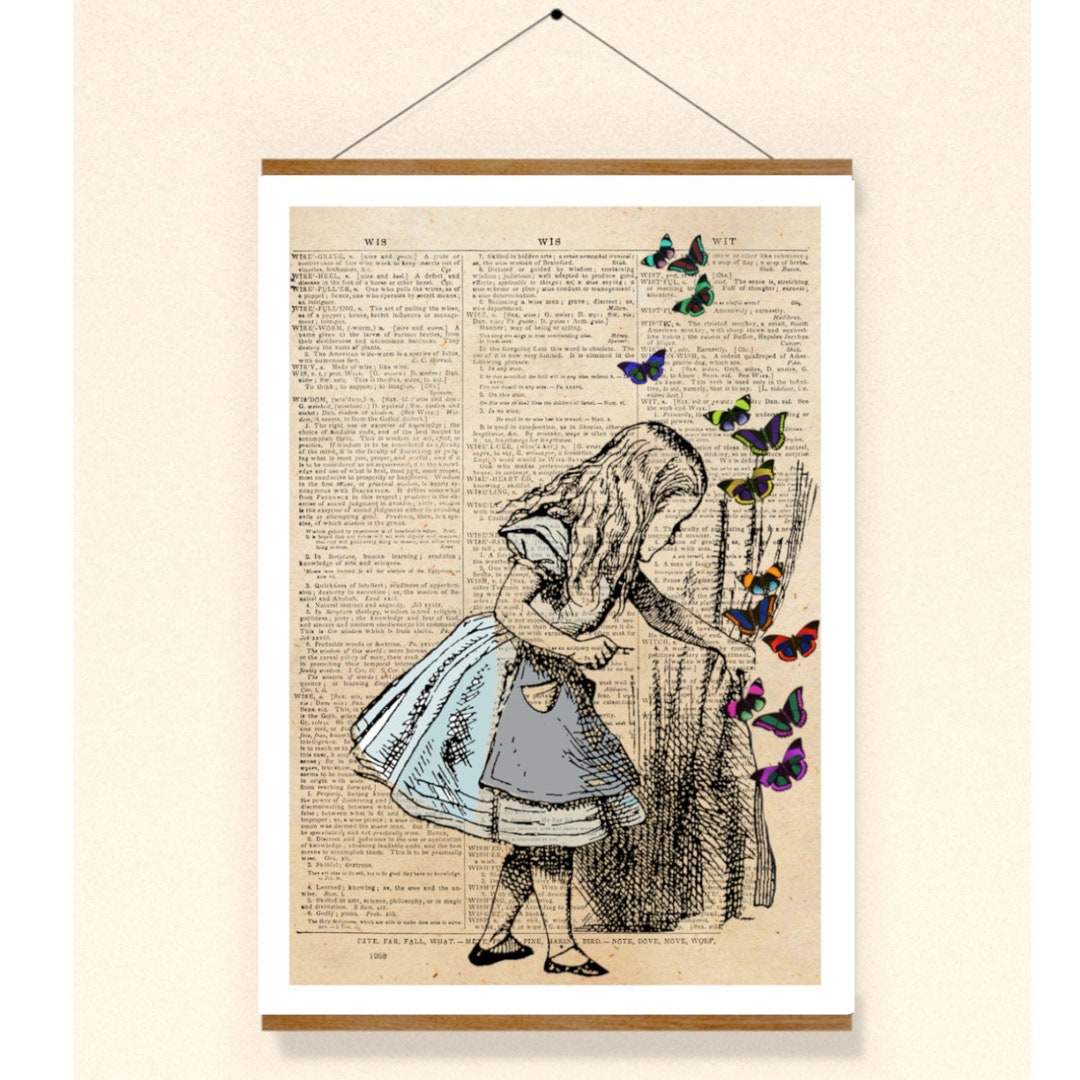 Retro Poster Vintage Alice in Wonderland Dictionary Dictionary Wall ...
