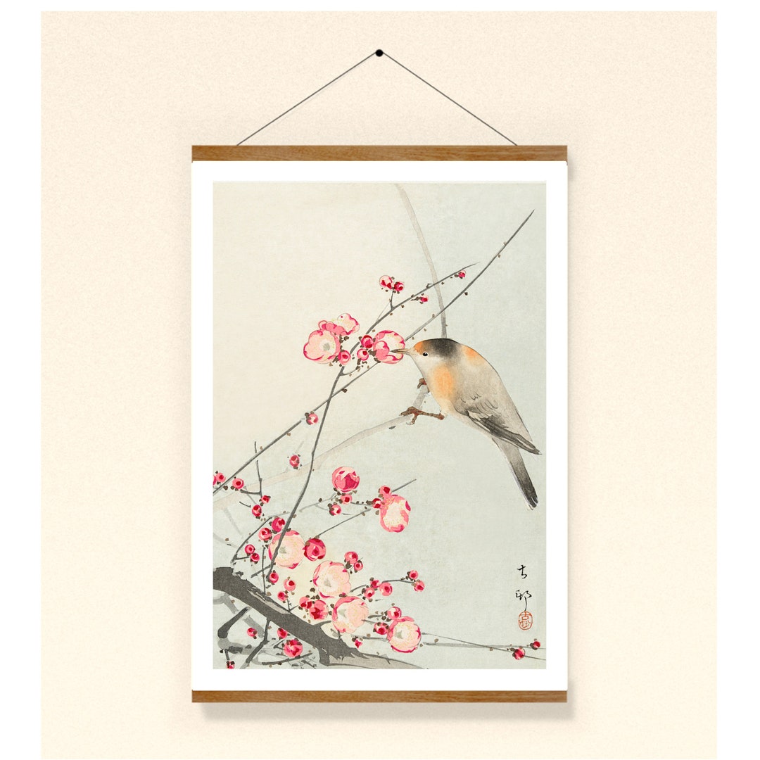 Print Spring Flower Bird Pastel Mint Collage Image Illustration Poster ...