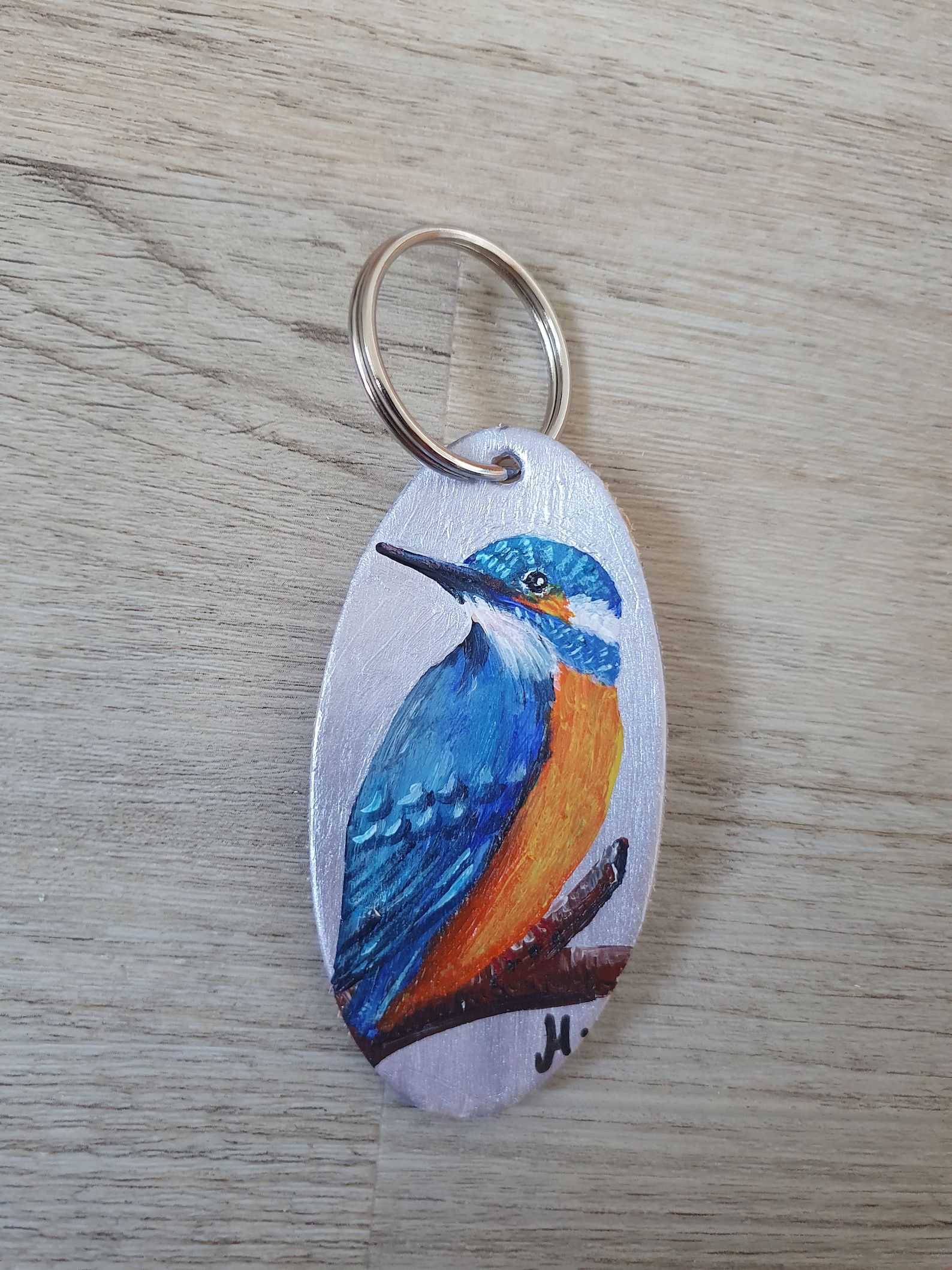 Hand-painted Keychain Kingfisher Unique - Etsy UK