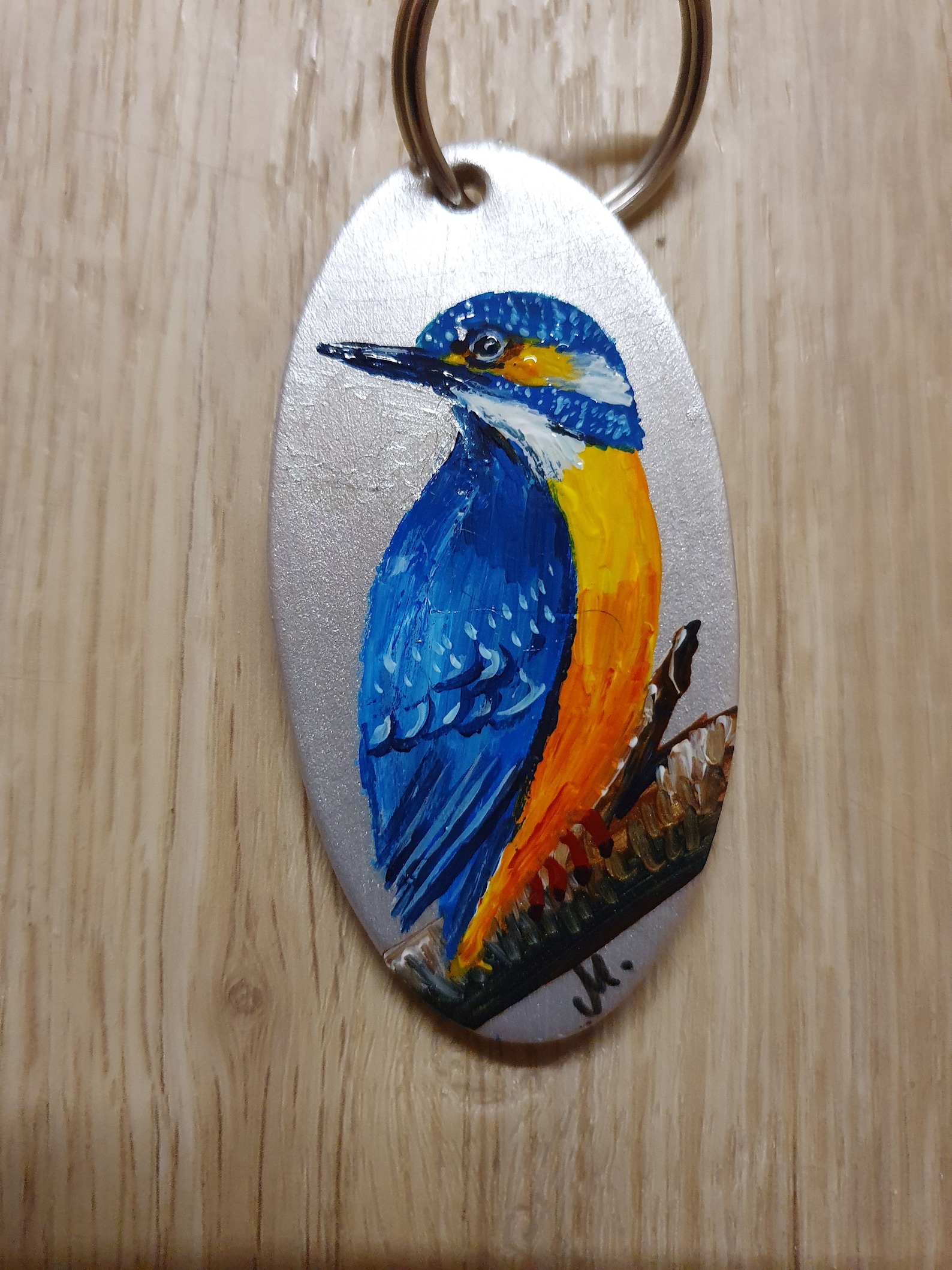Hand-painted Keychain Kingfisher Unique - Etsy UK