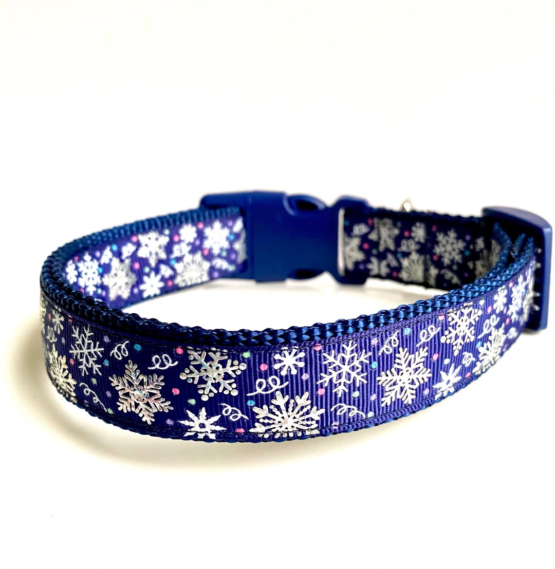 Snowflakes Winter Dog Collar - Etsy