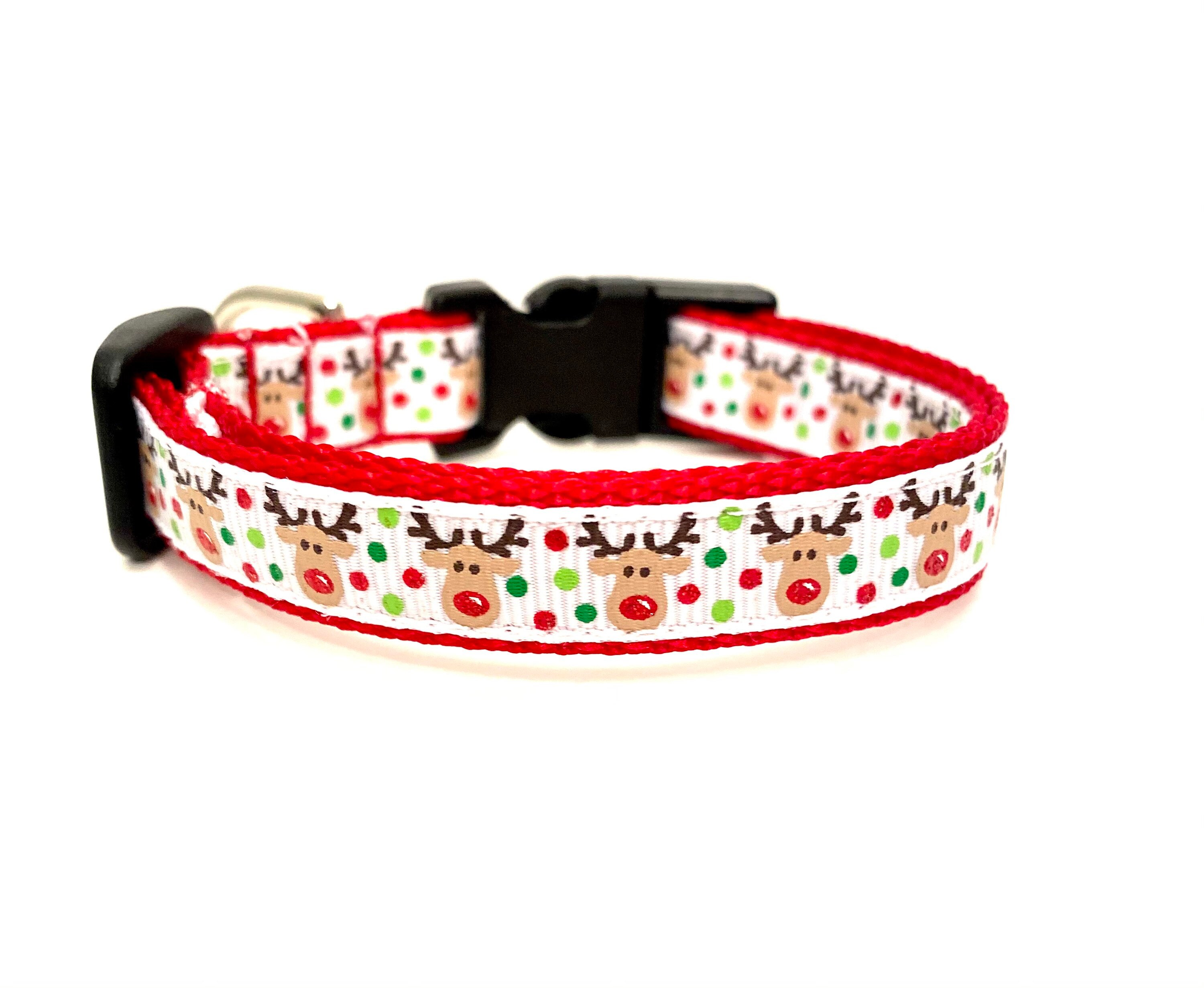 Reindeer Christmas Tiny Dog Collar - Etsy Australia