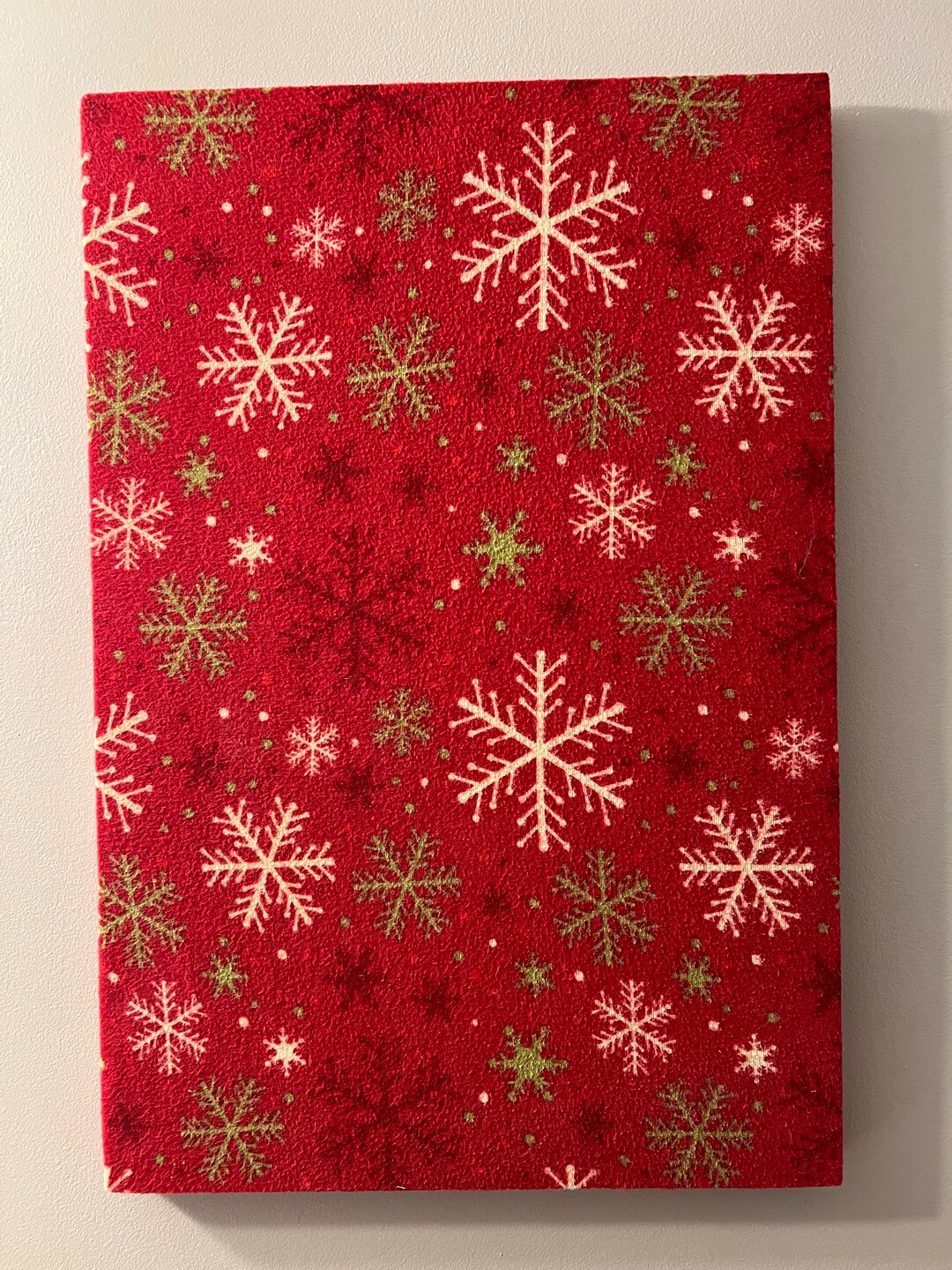 Snowflake Flannel Christmas Upcycled Fabric Wall Decor - Etsy