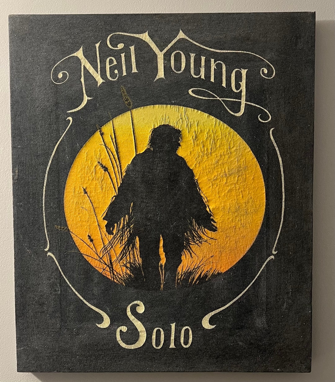 Neil Young Solo Concert Upcycled Tshirt Wall Decor - Etsy