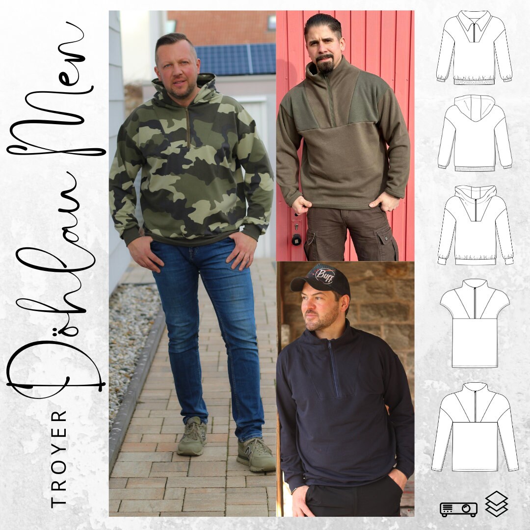 PDF Sewing Pattern Troyer Men in Sizes 44-64 German Instructions, With ...