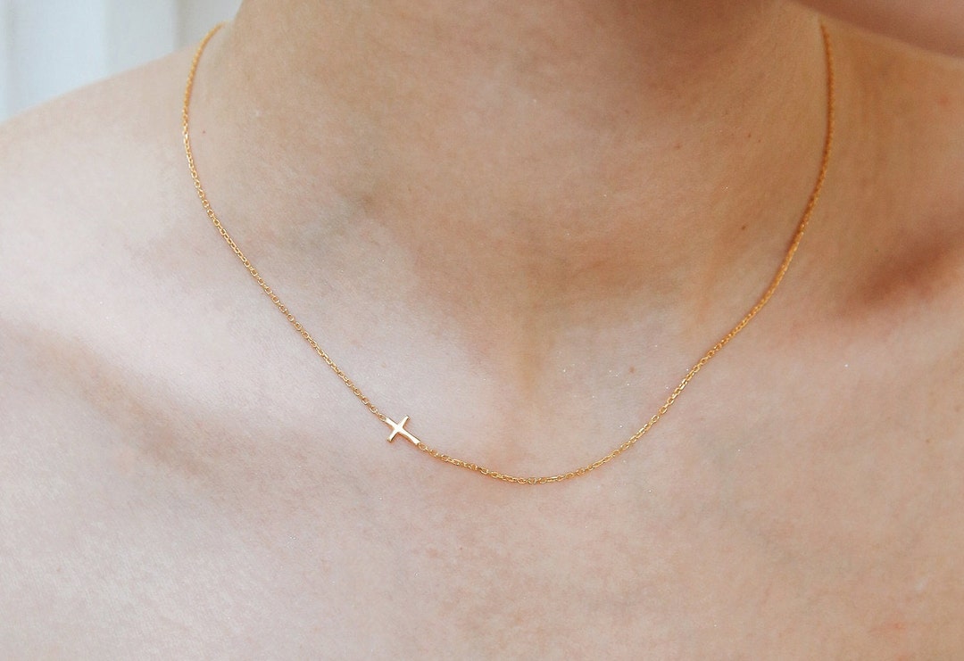 Vertical Horizontal and Side Cross Necklace Silver Cross - Etsy