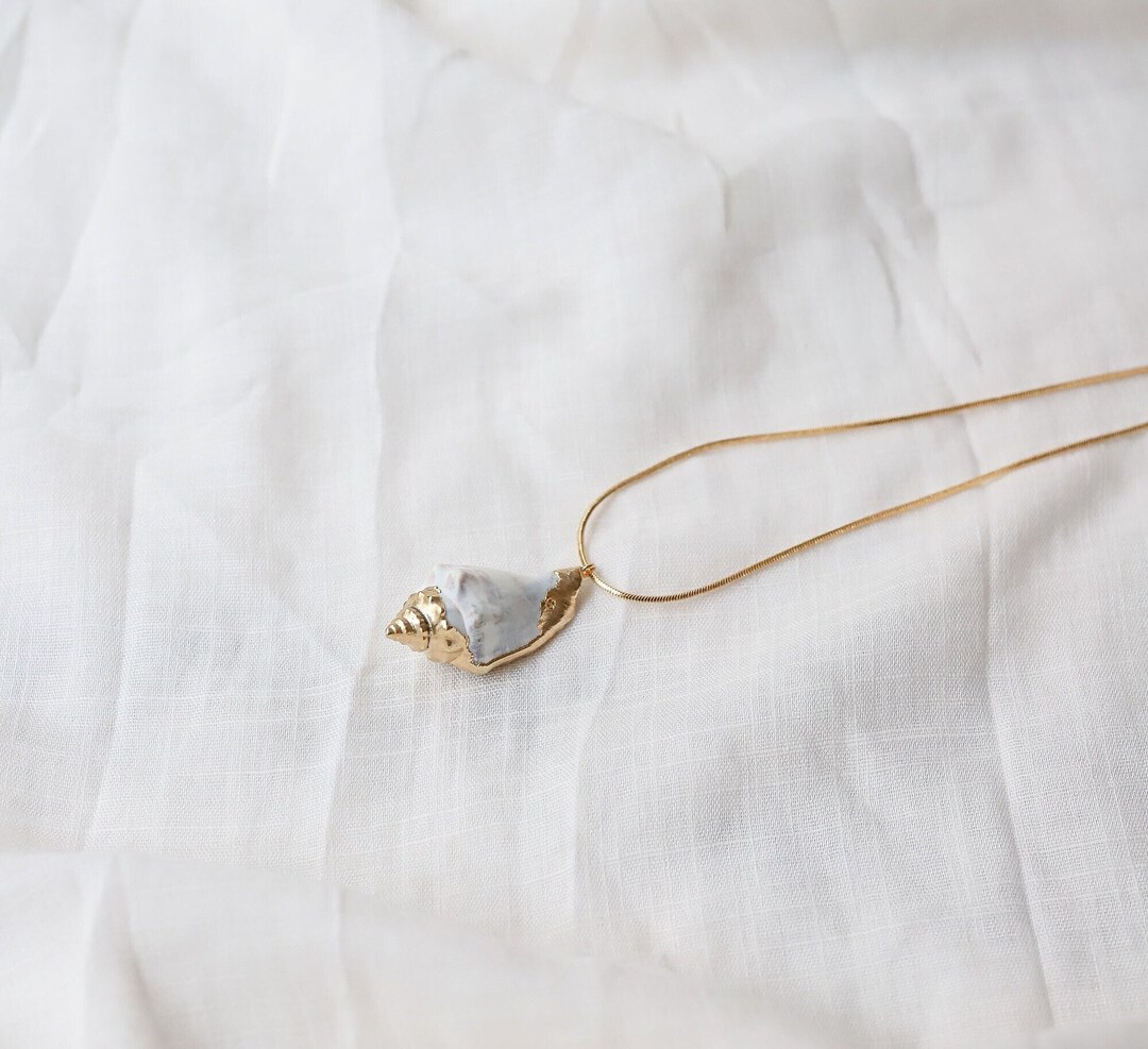 Shell Necklace, Gold Necklace, Sea Shell Necklace, Natural Shell ...
