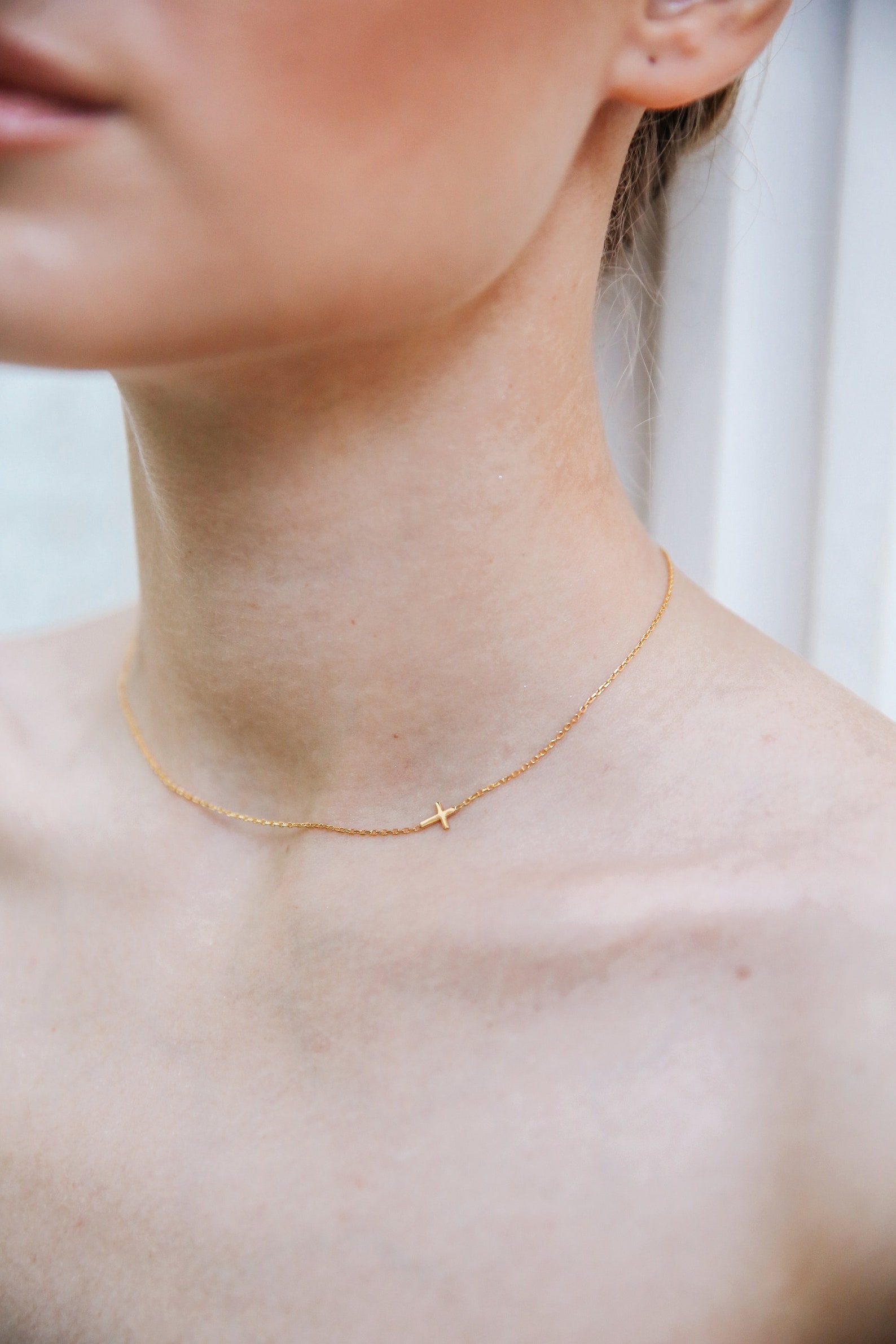 Vertical Horizontal and Side Cross Necklace Silver Cross - Etsy