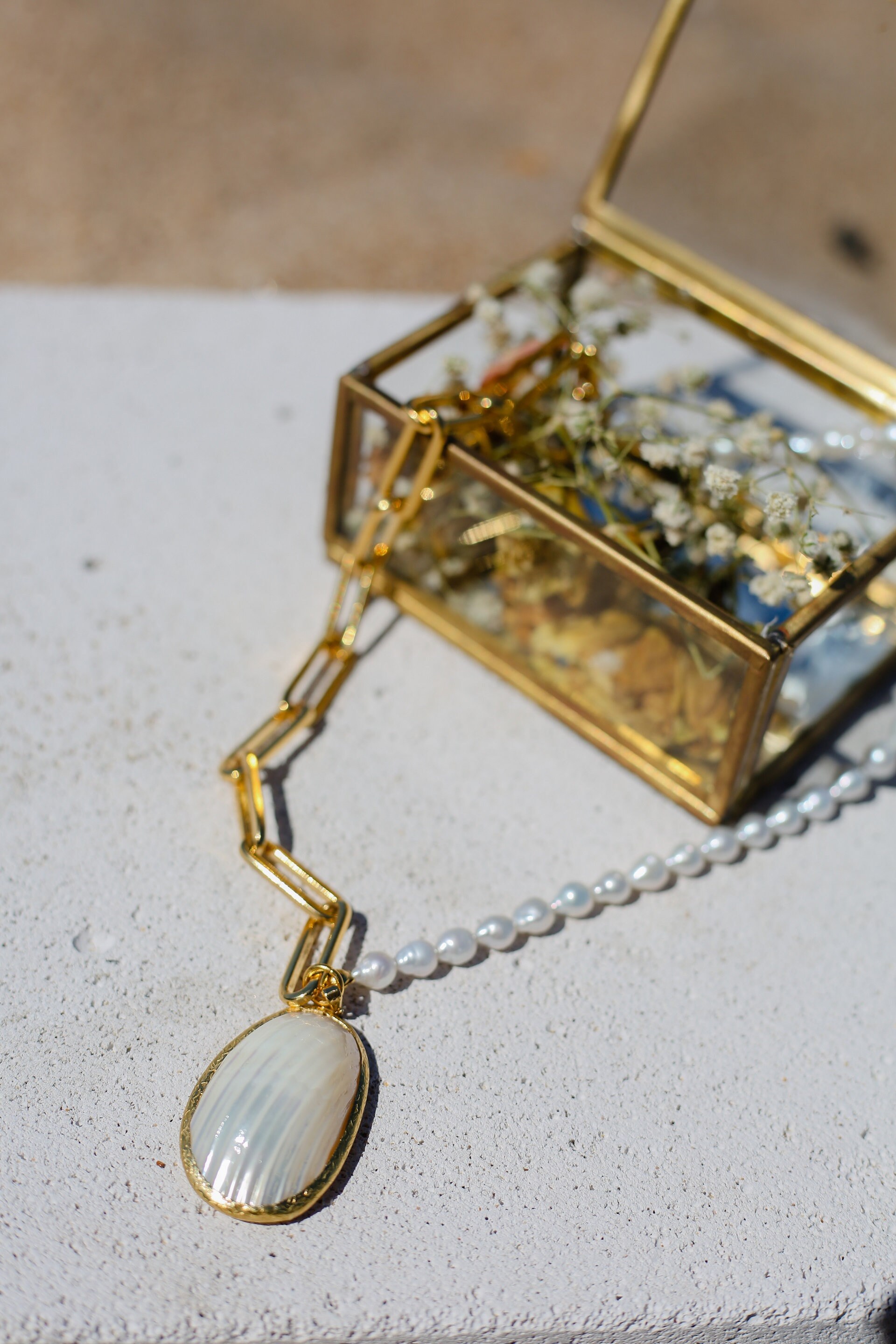 Natural Pearl Design Necklace Mother of Pearl Pendant | Etsy