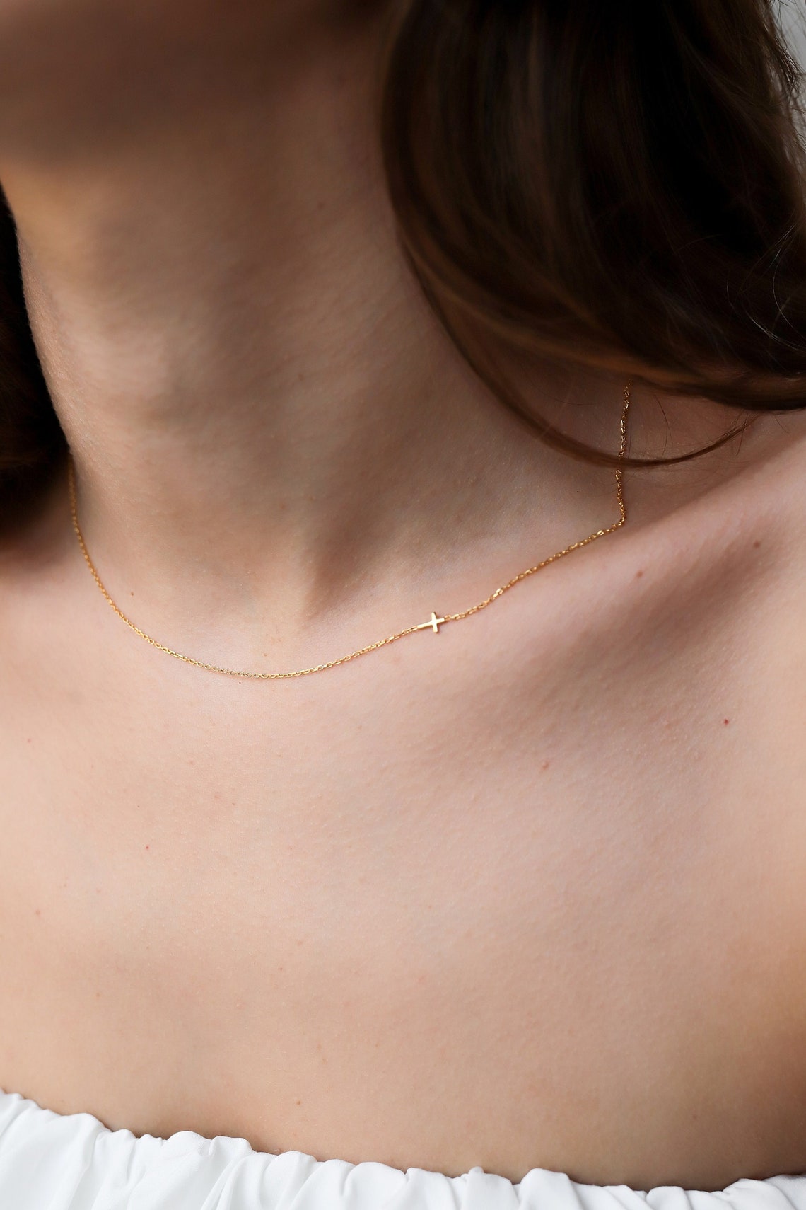 Vertical Horizontal and Side Cross Necklace Silver Cross - Etsy