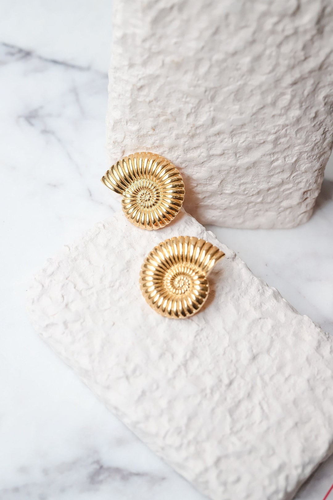 By Art and Crafts Jewelry, Snail Gold Earrings, Shellfish Earrings ...