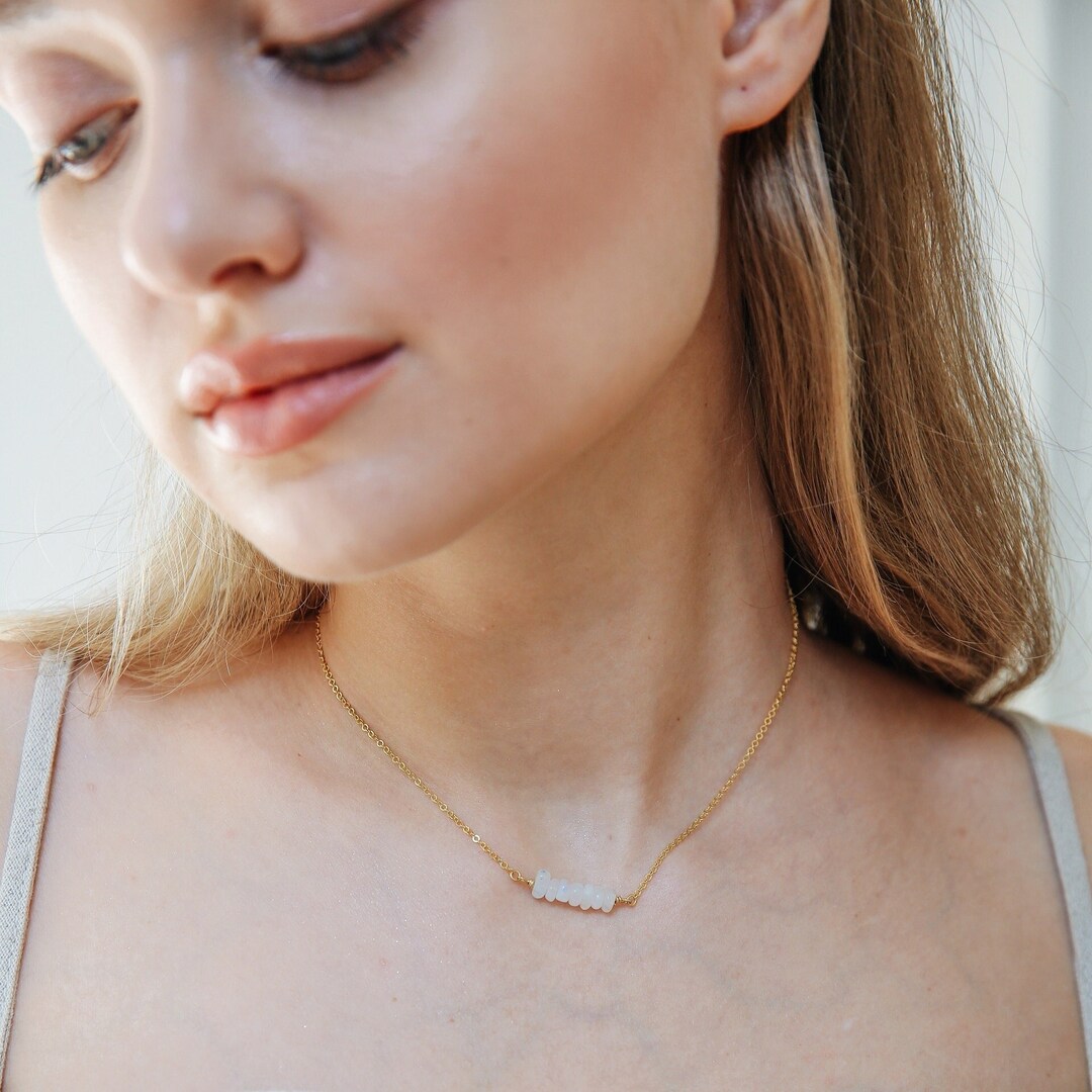 Moonstone Necklace, Jewelry Stick, Elegant Silver Necklace, Faceted ...