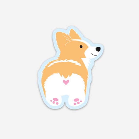 Corgi Butt Sticker // Die-cut Vinyl Sticker Corgi Sticker | Etsy