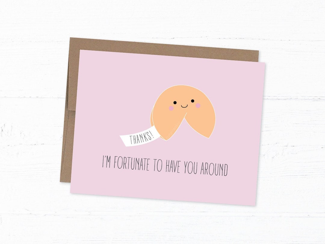 Cute Thank You Card, Fortune Cookie Card, Funny Thank You Card ...