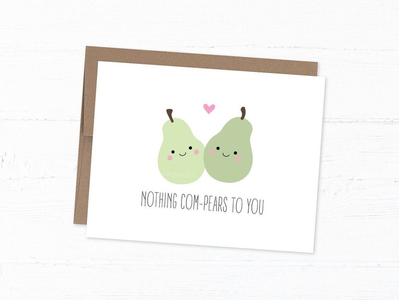 Funny Anniversary Card Pear Pun Card Cute Love Card Love - Etsy
