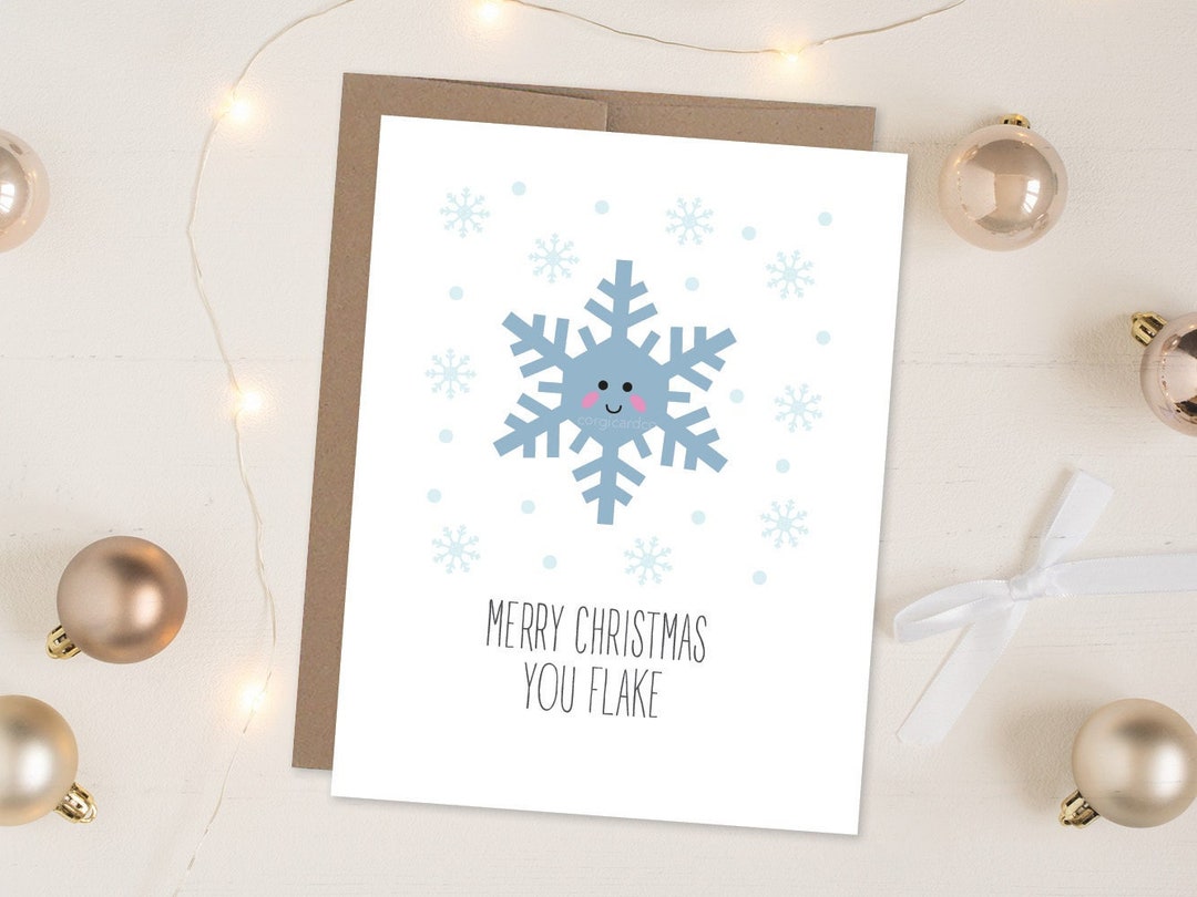 Funny Snowflake Christmas Card, Holiday Pun Card - Etsy