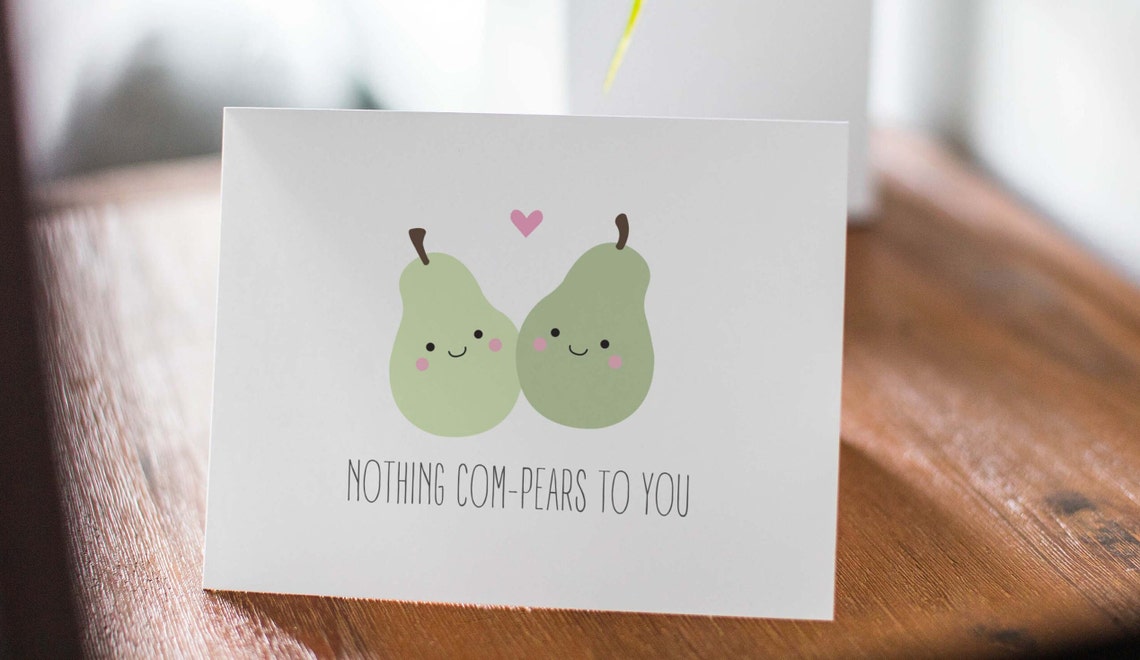 Funny Anniversary Card Pear Pun Card Cute Love Card Love - Etsy