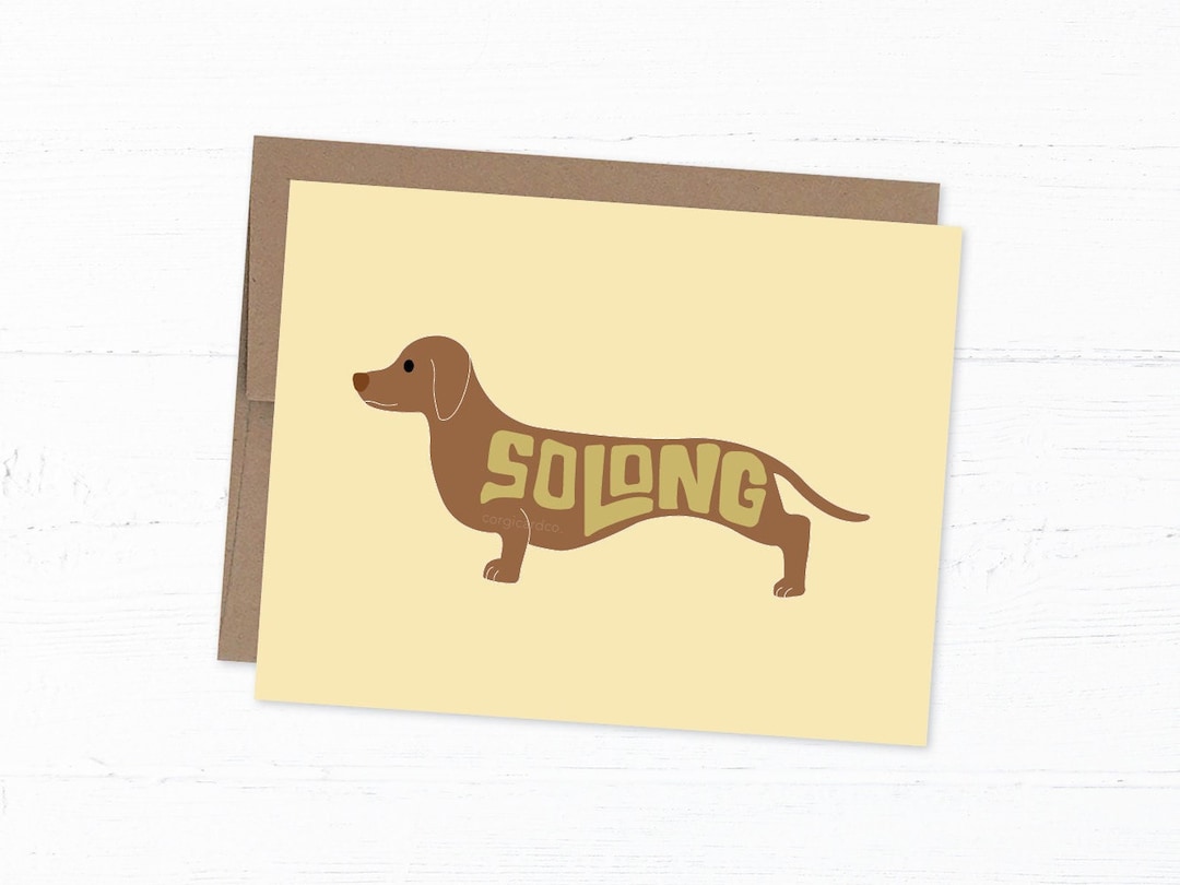 Dachshund Goodbye Card Cute Leaving Card Leaving Job Card - Etsy