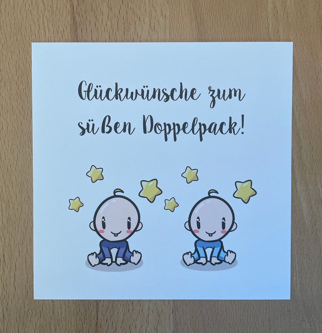 Zwillinge Karte Zur Geburt, Glückwünsche Zum Doppelpack, Glückwunsch ...