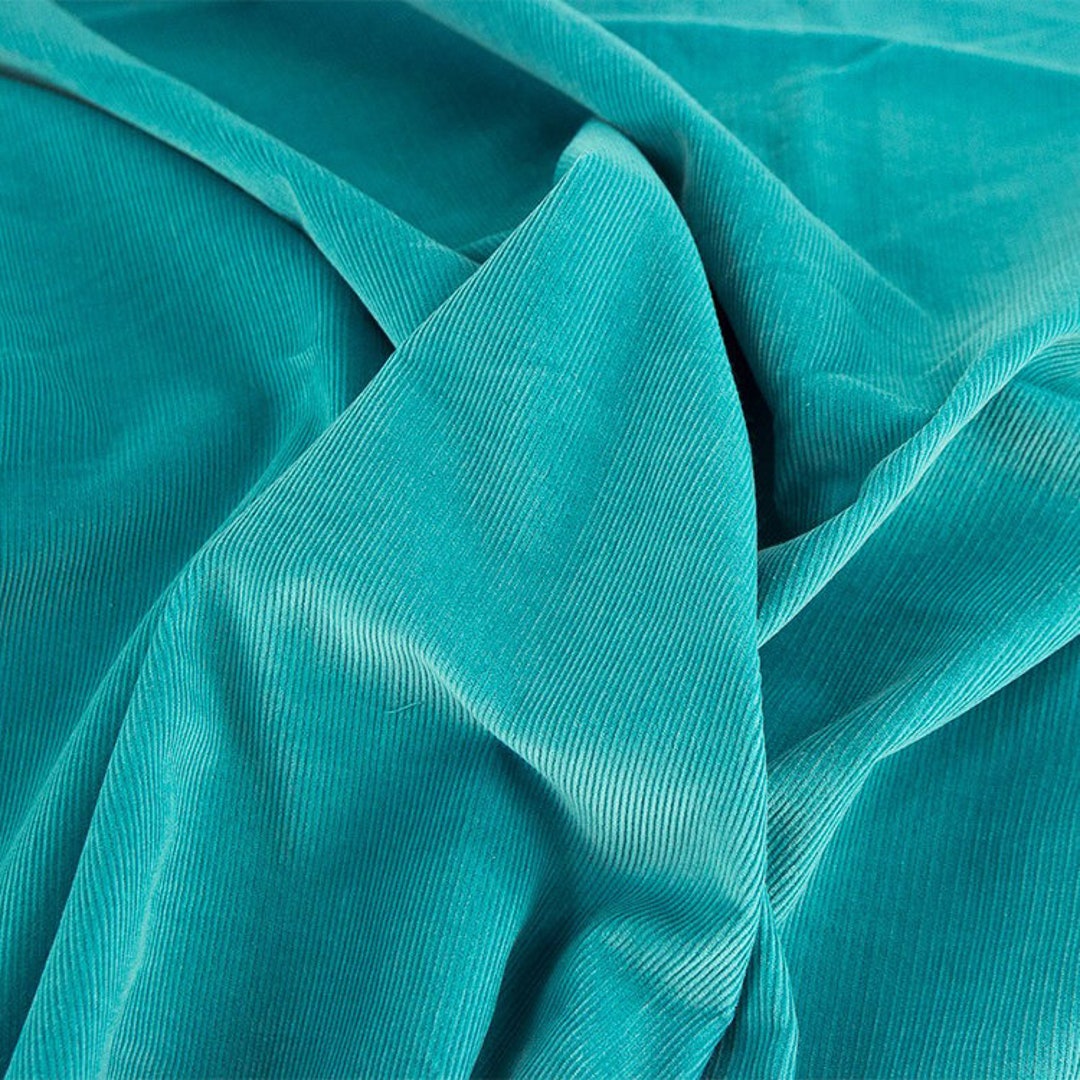 1290 Euro/meter Babycord Fine Cord Gaby Aquamarine - Etsy