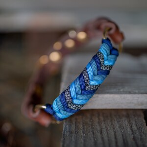 Collar PINA Leather Collar for Dogs With Paracord Braiding - Etsy