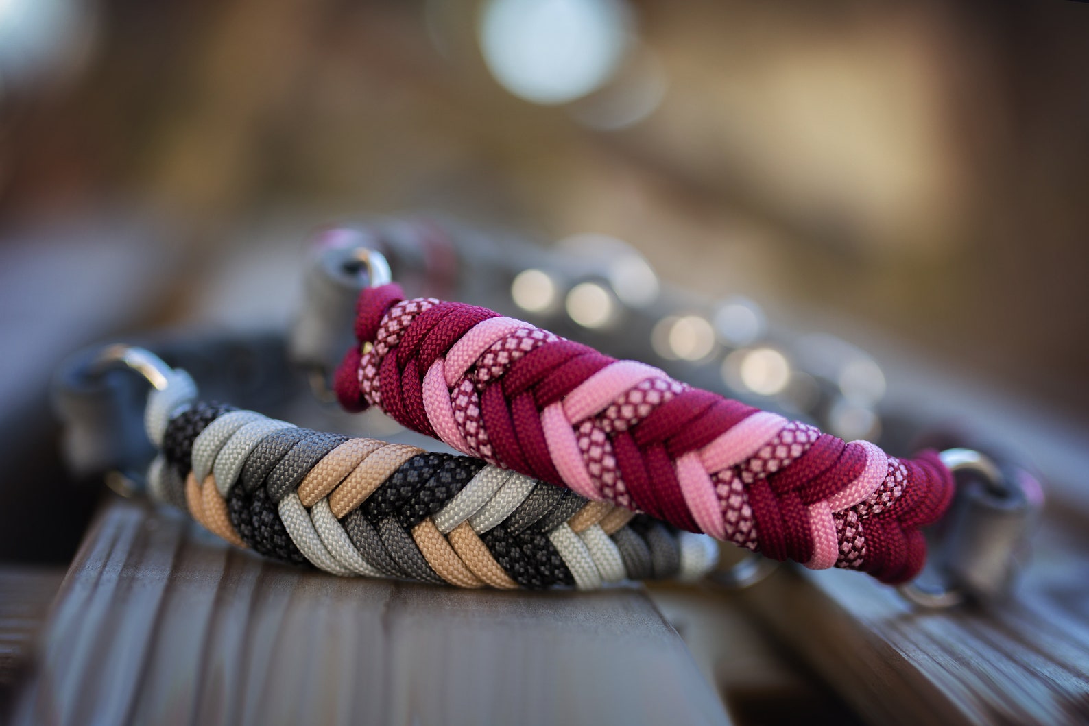 Collar PINA Leather Collar for Dogs With Paracord Braiding - Etsy