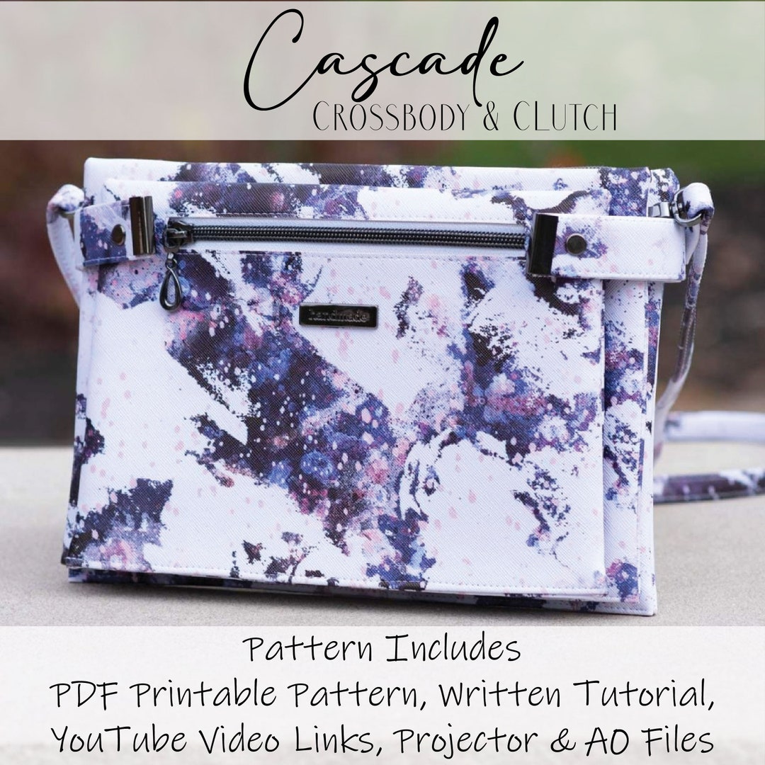 Cascade Crossbody and Clutch PDF Pattern, Written & VIDEO TUTORIAL - Etsy