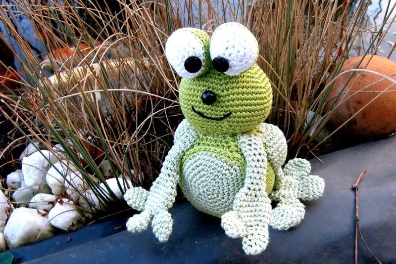 Frog Quark Green Cotton Water Crocheted 15 Cm Amigurumi - Etsy