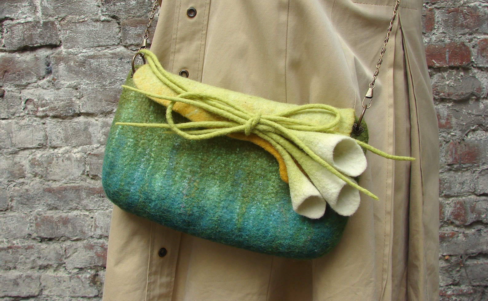 Elegant Felted Bag Wool Felt Bag Unigue Wool Purse Handmade Felted ...