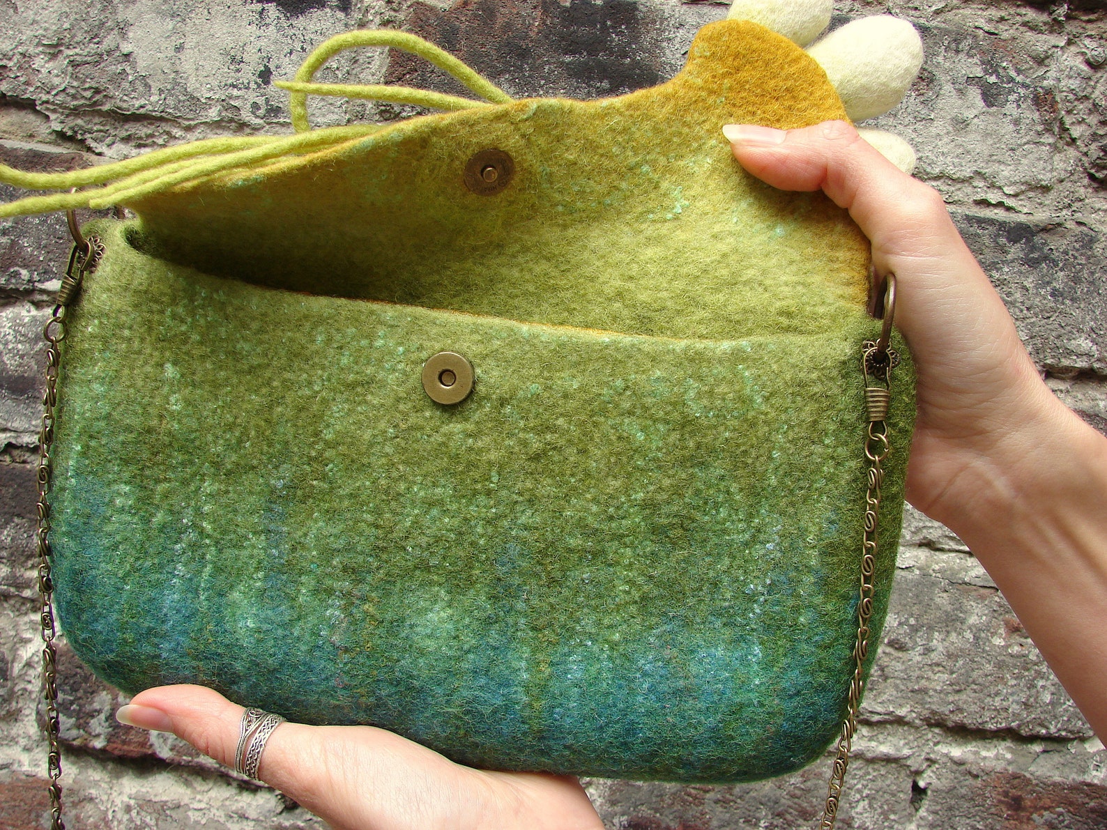 Elegant Felted Bag Wool Felt Bag Unigue Wool Purse Handmade Felted ...