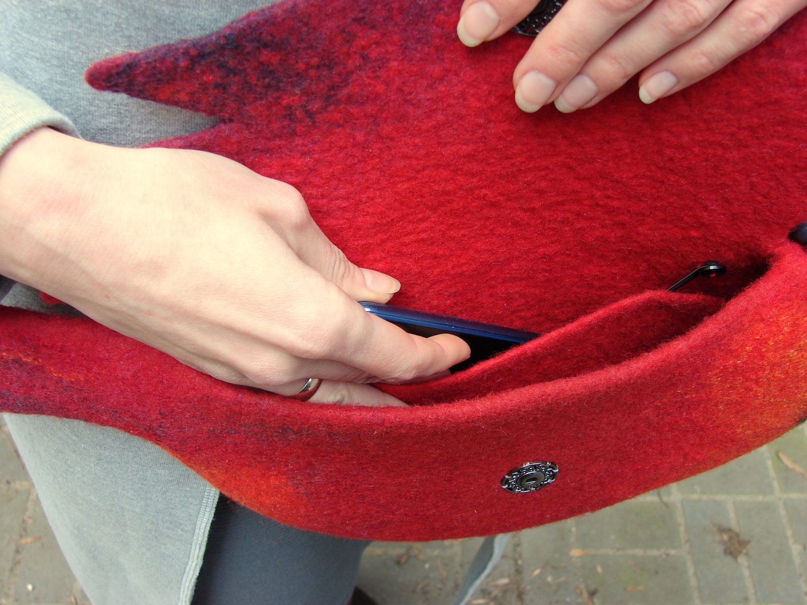 Felted Wool Cardinal Bag Elegant Red Evening Bag Unique Felted - Etsy