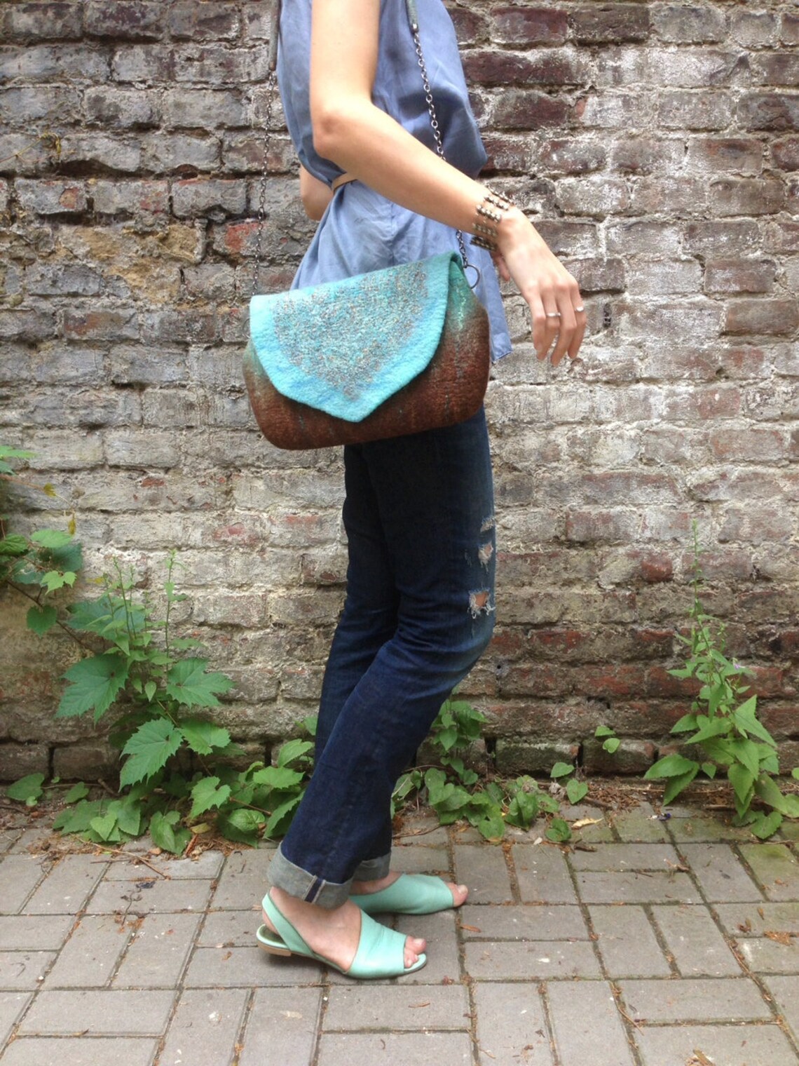 Wool Crossbody Bag Everyday Wool Purse Handmade Felted Bags Gift for ...