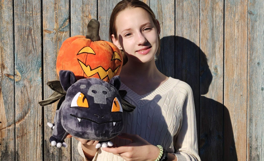 Halloween Bulbasaur Plush With Pumpkin Handmade Plush Pumpkin Bulbasaur ...
