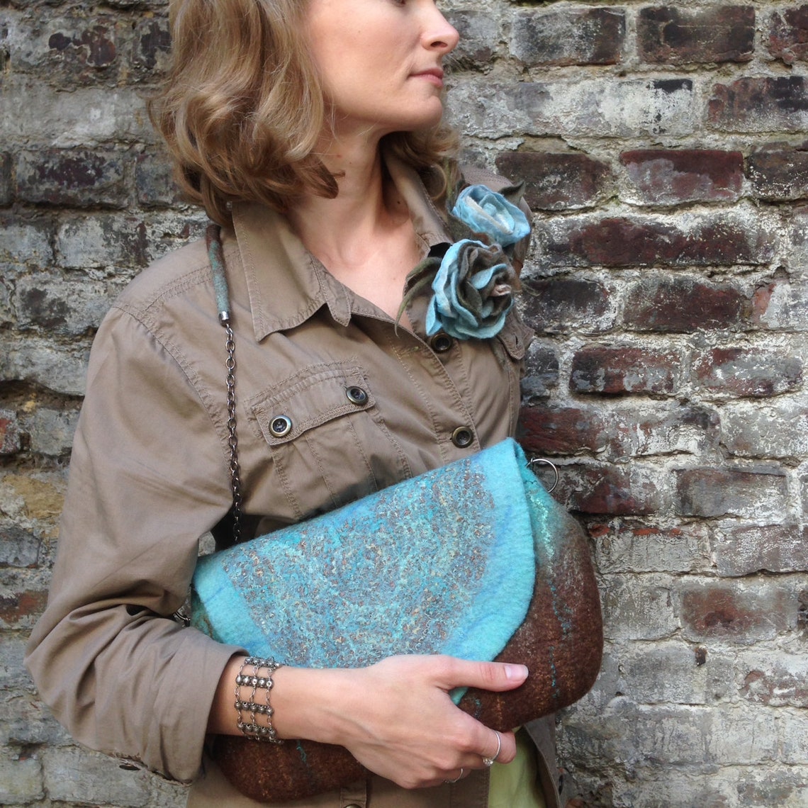 Wool Crossbody Bag Everyday Wool purse Handmade Felted bags | Etsy