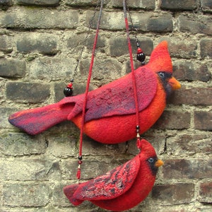 Felted Wool Cardinal Bag Elegant Red Evening Bag Unique Felted Animals ...