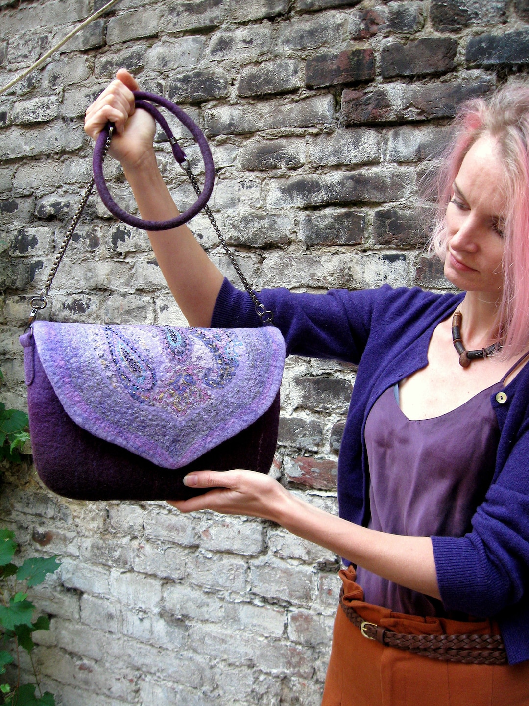 Wool Crossbody Bag Everyday Wool Purse Handmade Felted Bags Gift for ...