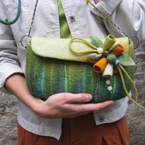 Wool Felted Bag Elegant Wool Felt Bag Unigue Wool Purse Felted Clutch ...