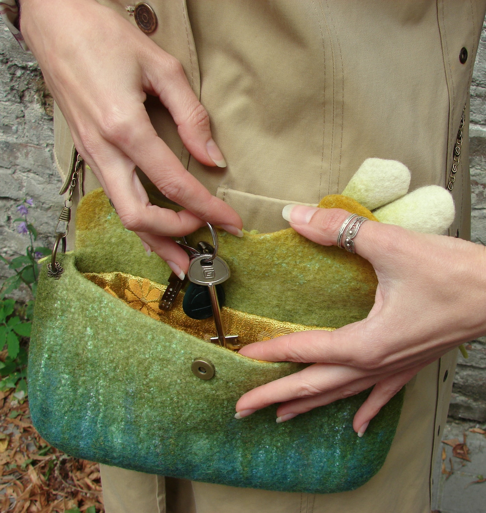 Elegant Felted Bag Wool Felt Bag Unigue Wool Purse Handmade Felted ...