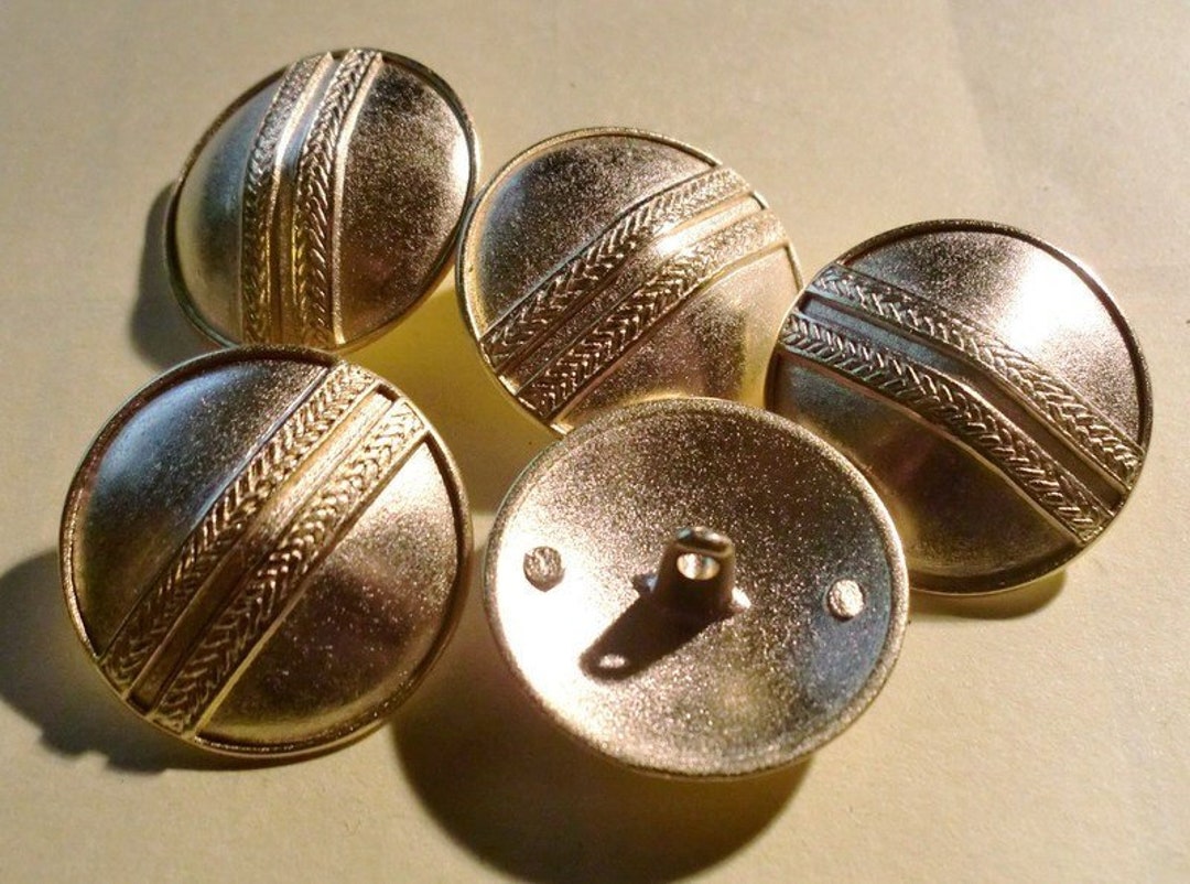 5 Beautiful Brass Buttons, Plain, 2.5 Cm, Vintage, Brass Button ...