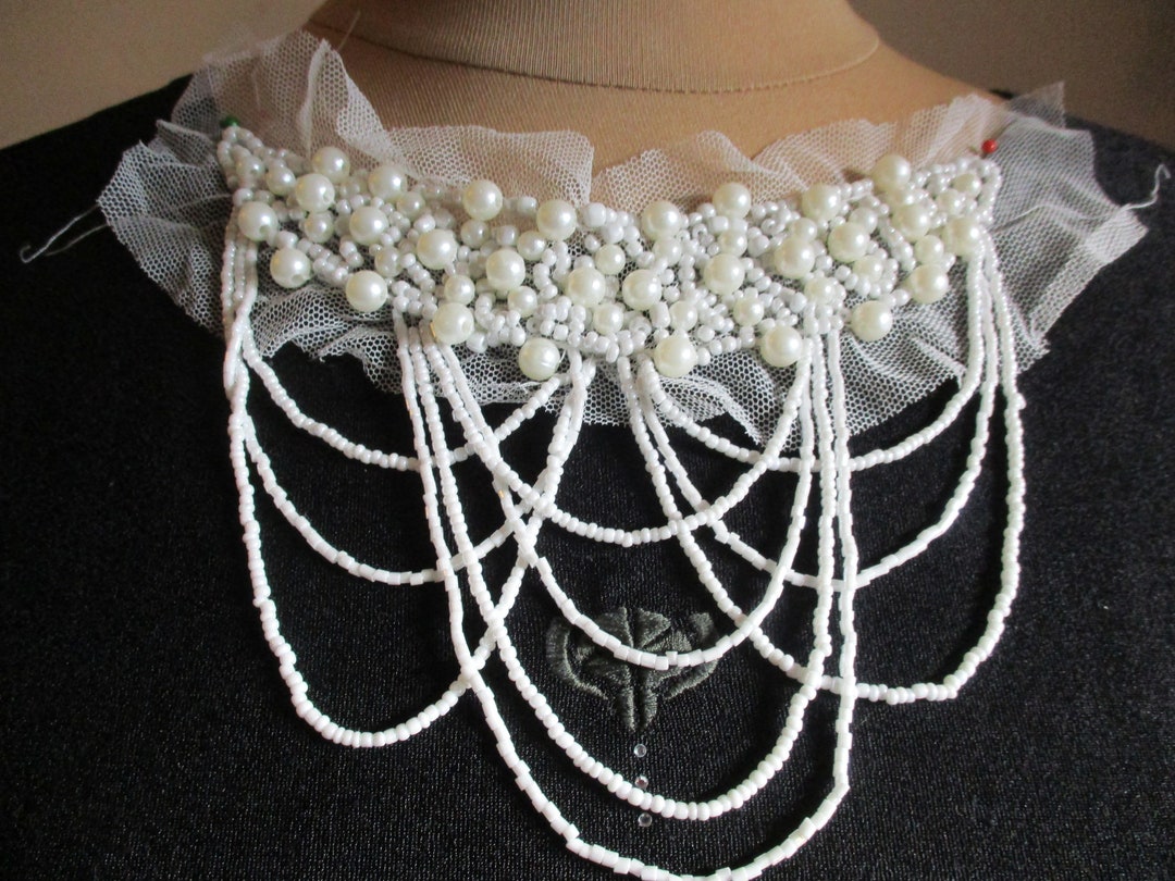 1 Piece Neckline Insert With Beads - Etsy