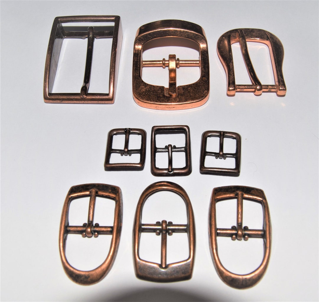 1 (2) Each Copper Belt Buckle, Copper Buckles, Different Sizes and ...