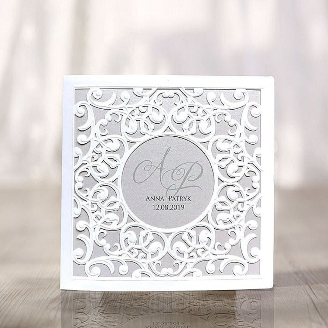 Wedding Invitation, Filigree Laser Cutout, Embossed - Etsy